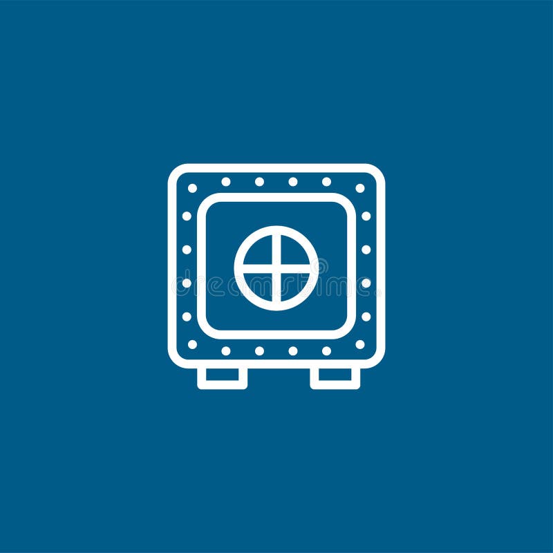 Vault Line Blue Icon on White Background. Blue Flat Style Vector ...