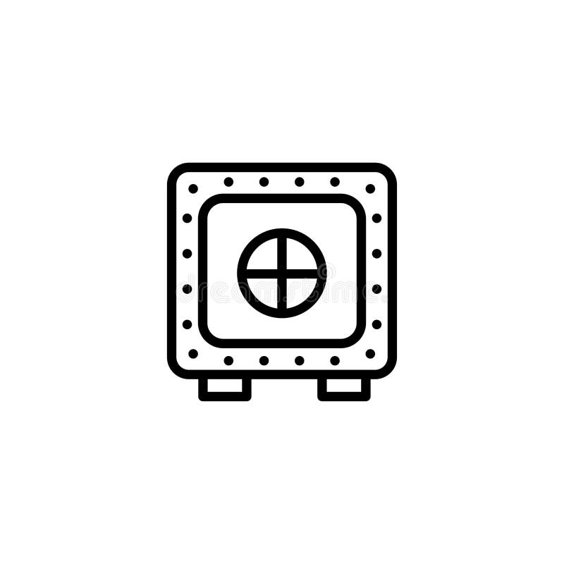 Vault Line Blue Icon on White Background. Blue Flat Style Vector ...