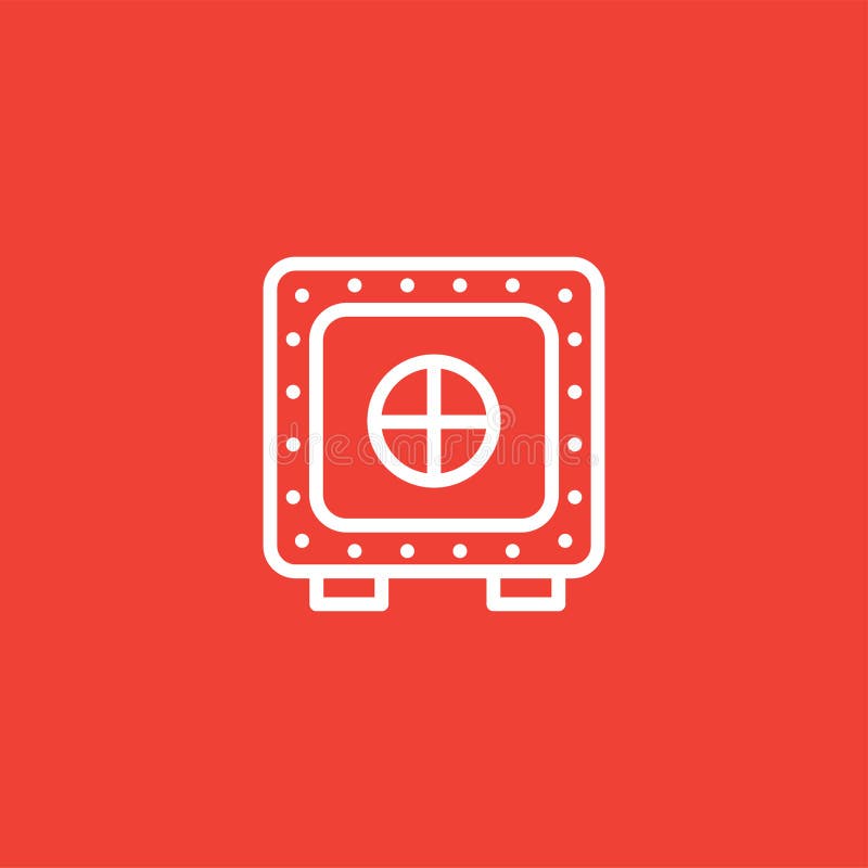 Vault Line Blue Icon on White Background. Blue Flat Style Vector ...