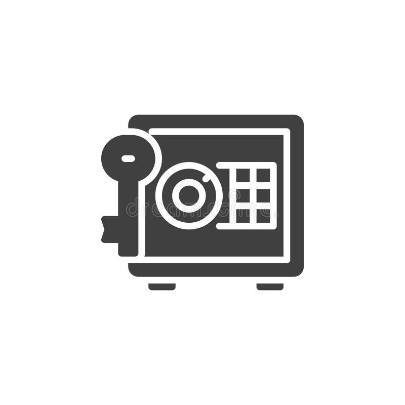 Vault or Safe with a Key Vector Icon Stock Vector - Illustration of ...