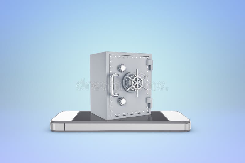 Vault on Smartphone Screen Symbolizing Security Stock Image - Image of ...