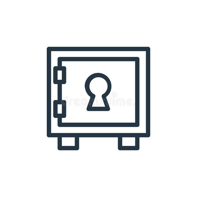 Vault Vector Icon Isolated on White Background. Outline, Thin Line ...