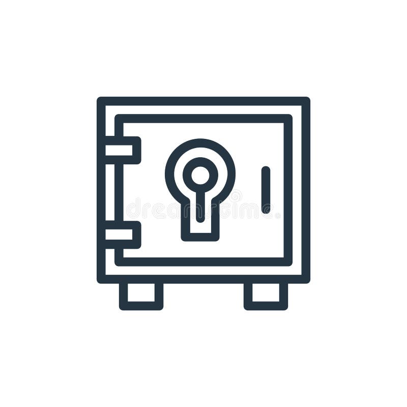 Vault Vector Icon Isolated on White Background. Outline, Thin Line ...