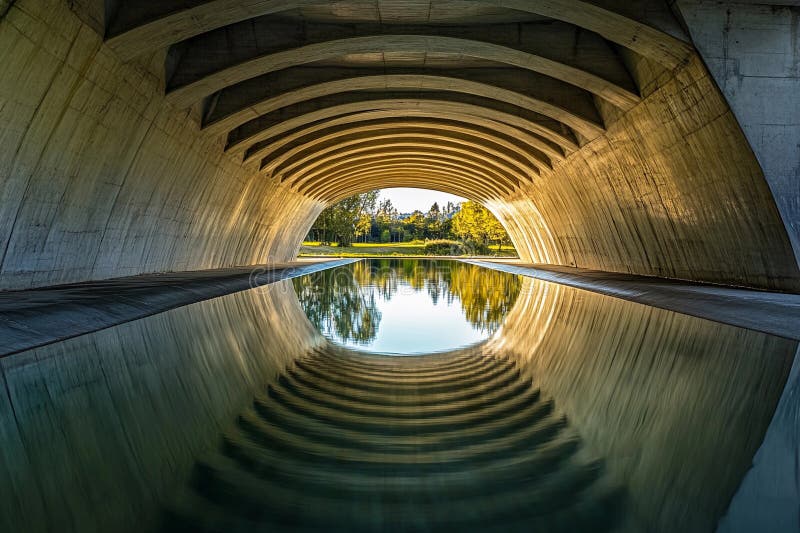 Vaulted Bridge Structure Creates Stunning Mirror Reflection Beneath in ...