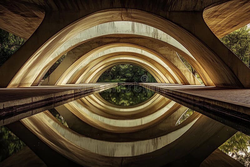Vaulted Bridge Structure Creates Stunning Mirror Reflection Beneath in ...