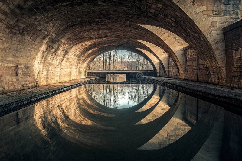 Vaulted Bridge Structure Creates Stunning Mirror Reflection Beneath in ...