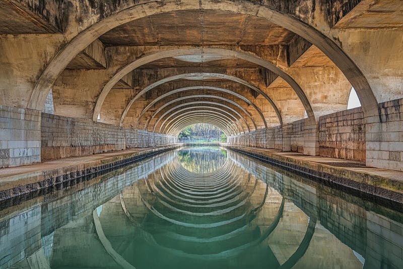 Vaulted Bridge Structure Creates Stunning Mirror Reflection Beneath in ...