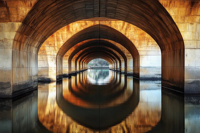 Vaulted Bridge Structure Creates Stunning Mirror Reflection Beneath in ...