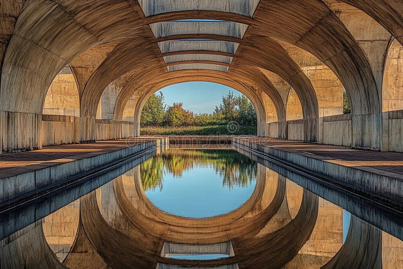 Vaulted Bridge Structure Creates Stunning Mirror Reflection Beneath in ...