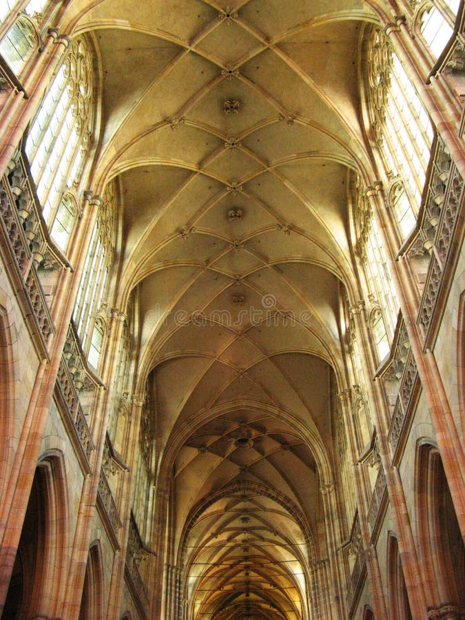 Organic Geometry in Gothic Cathedral Vaulted Ceilings Stock Image ...