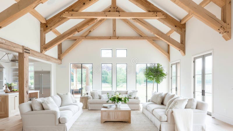 Vaulted Roof with Exposed Rafters Displays Intricate Interior ...
