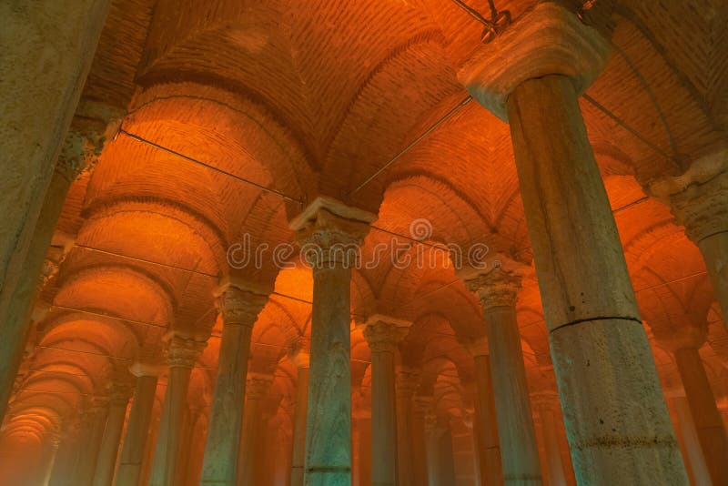 Vaults and Columns of a Cistern. Byzantine Architecture Background ...