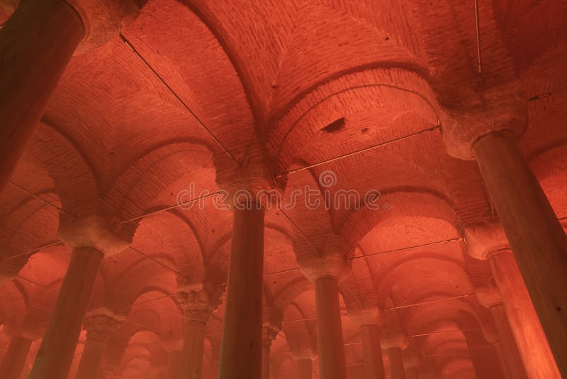 Columns and Ceiling of an Historical Building. Byzantine Architecture ...