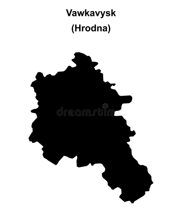 Vawkavysk outline map stock vector. Illustration of area - 371635569