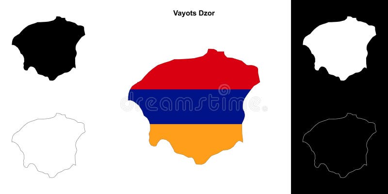 Vayots Dzor outline map stock illustration. Illustration of shape ...