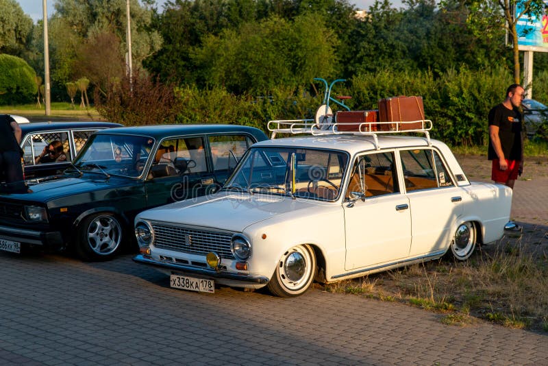VAZ Lada 2101 White Old Classic Vintage Low Car Editorial Stock Photo ...