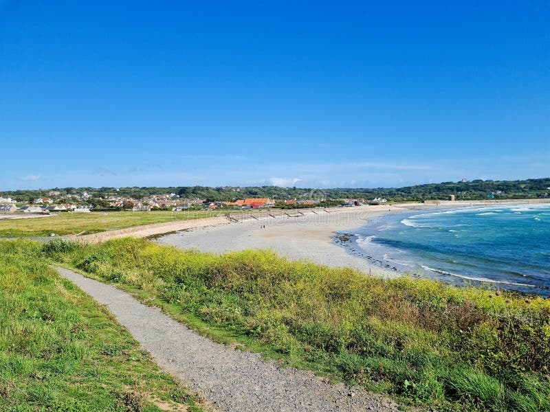 Guernsey Vazon Bay beach stock photo. Image of main, coastal - 44880438
