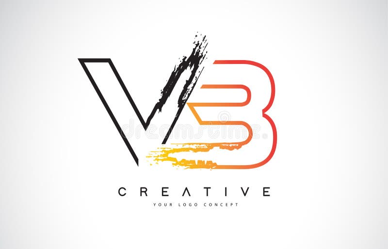 VB Creative Modern Logo Design with Orange and Black Colors. Mon Stock ...