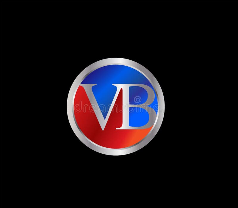 VB Initial Circle Shape Red Blue Silver Color Later Logo Design Stock ...