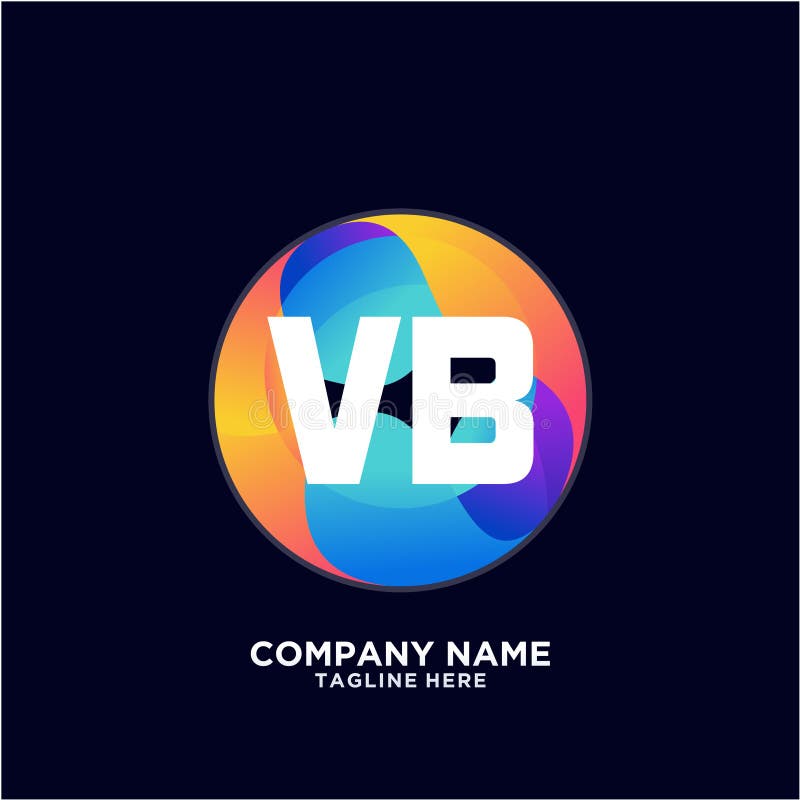 VB Initial Logo with Colorful Circle Template Vector Stock Illustration ...