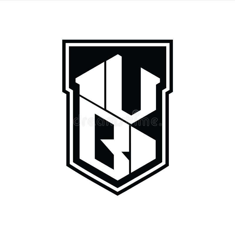 VB Logo Monogram Hexagon Geometric Up and Down Inside Shield Isolated ...