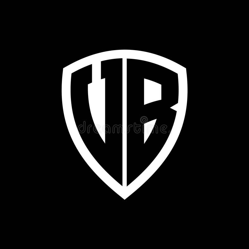 VB Monogram Logo with Bold Letters Shield Shape with Black and White ...