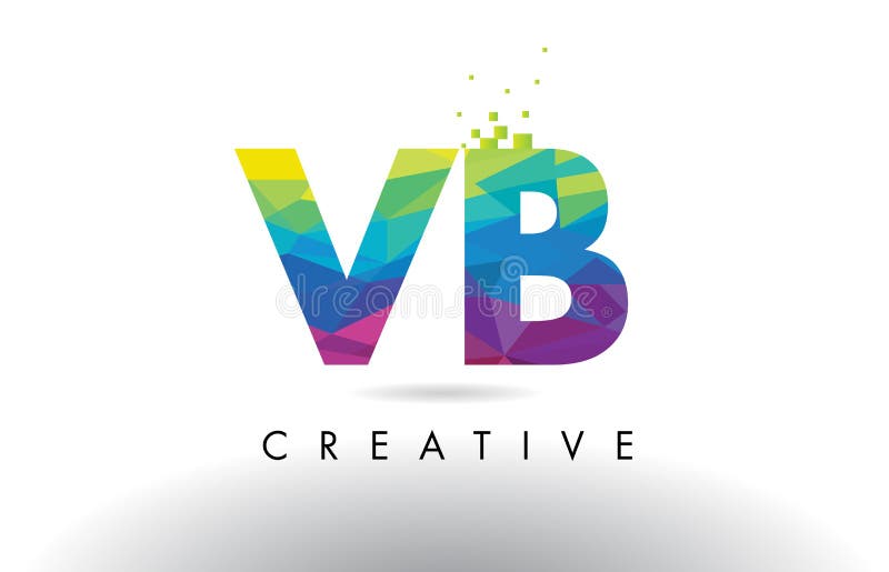 VB V B Colorful Letter Origami Triangles Design Vector. Stock Vector ...