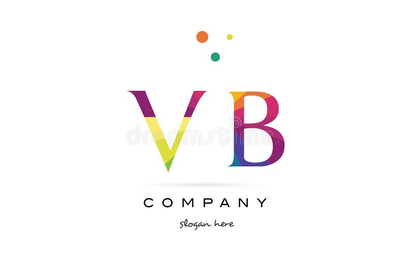 Vb V B Creative Rainbow Colors Alphabet Letter Logo Icon Stock Vector ...