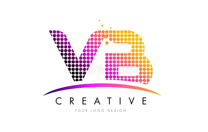VB V B Letter Logo Design with Magenta Dots and Swoosh Stock Vector ...
