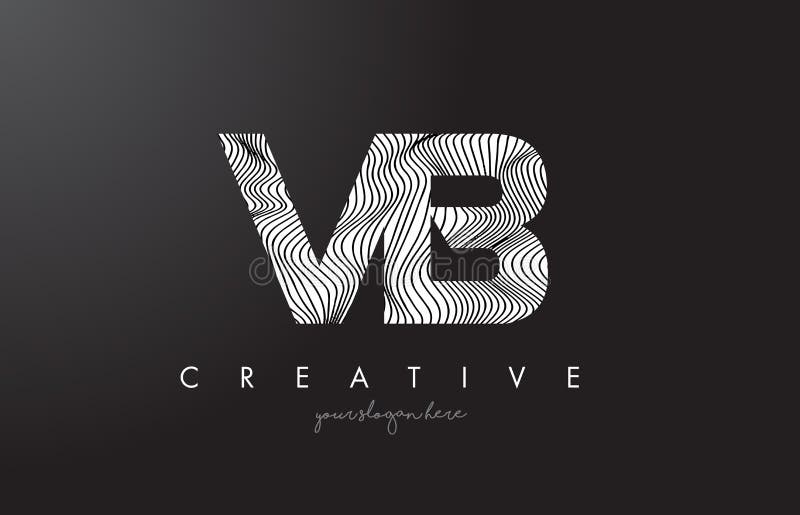 VB V B Letter Logo with Zebra Lines Texture Design Vector. Stock Vector ...