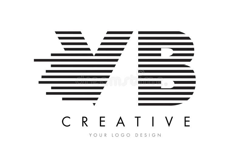 VB V B Zebra Letter Logo Design with Black and White Stripes Stock ...