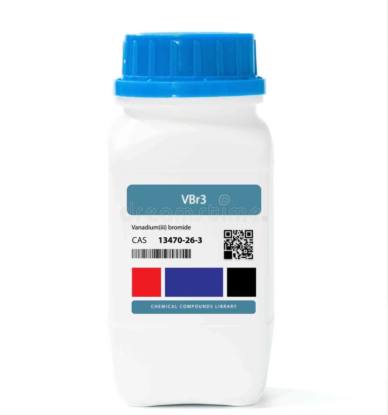 VBr3 - Vanadium(III) Bromide Stock Image - Image of bottle, label ...