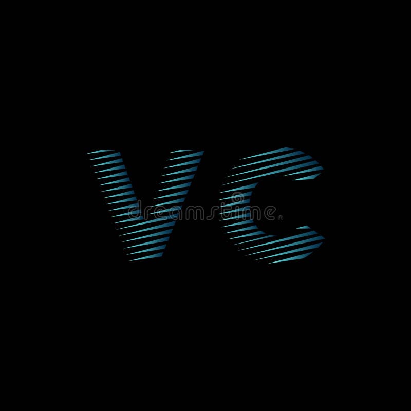 VC Monogram Lines Style Blue Light Vector Stock Vector - Illustration ...