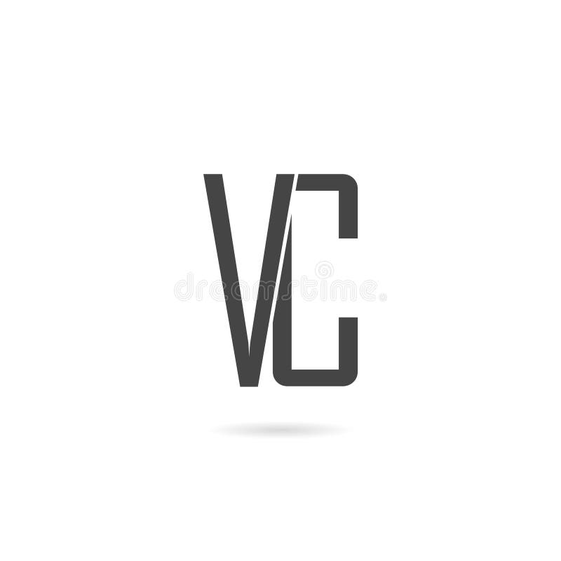 VC V C Letter Logo Design with Shadow Stock Vector - Illustration of ...