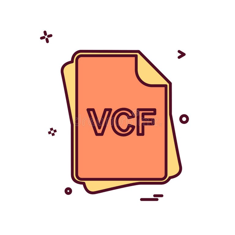VCF File Type Icon Design Vector Stock Vector - Illustration of shape ...
