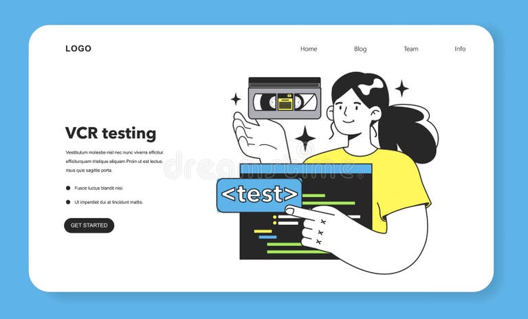 VCR Testing Technique Web Banner or Landing Page. Software Testing ...