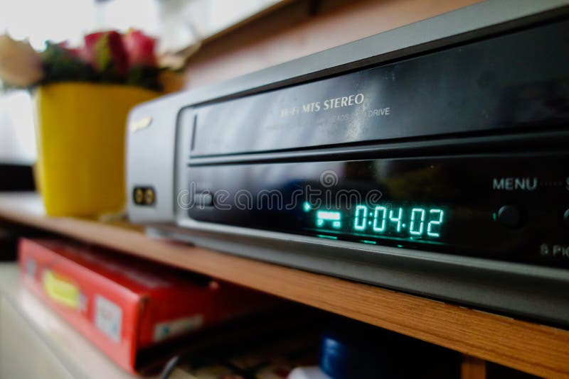 VCR Timer Display, Video Cassette Recorder Front Stock Photo - Image of ...