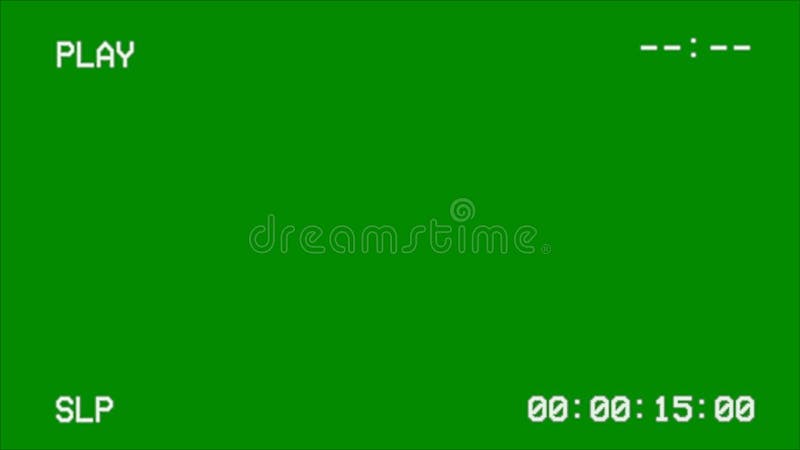 VCR VHS Screen Interface on a Green Screen Stock Video - Video of tape ...