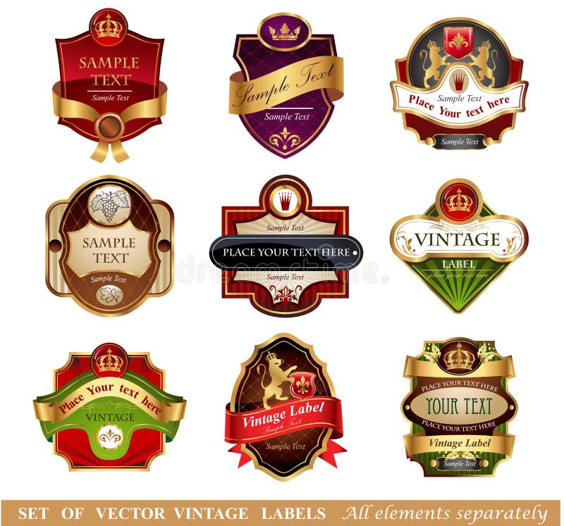 Vctor luxury labels stock vector. Illustration of gold - 50822788