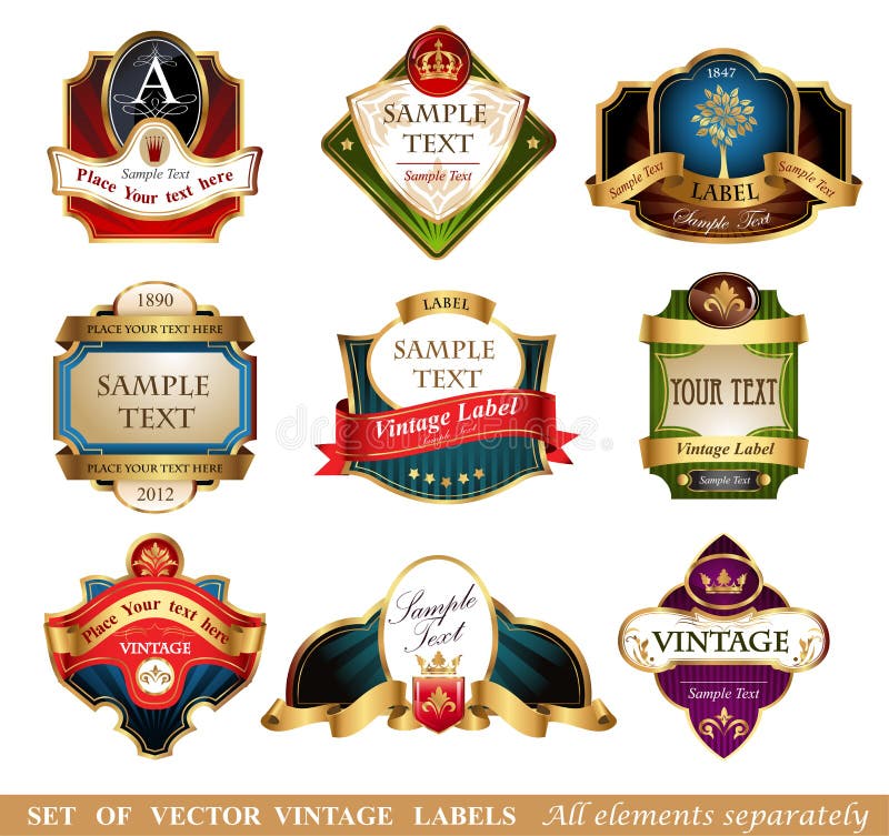 Vctor luxury labels stock vector. Illustration of gold - 50822788