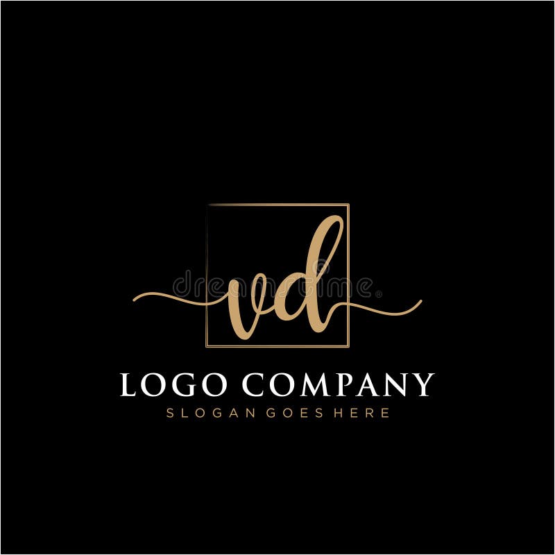 VD Initial Handwriting Logo Template Stock Vector - Illustration of ...