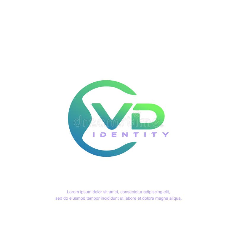 VD Initial Letter Circular Line Logo Template Vector with Gradient ...