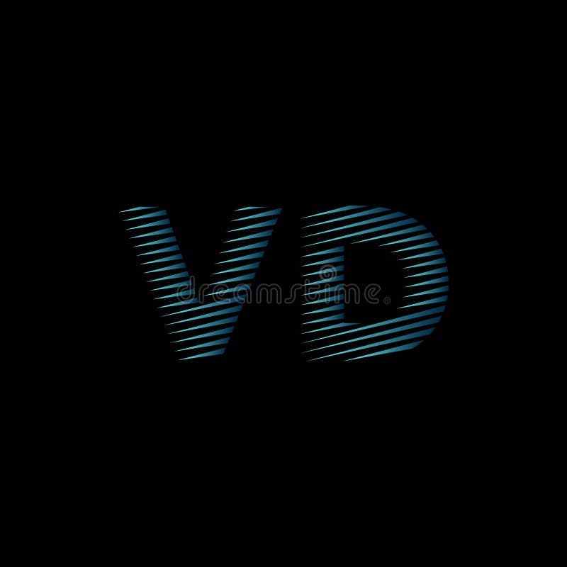 VD Monogram Lines Style Blue Light Vector Stock Vector - Illustration ...