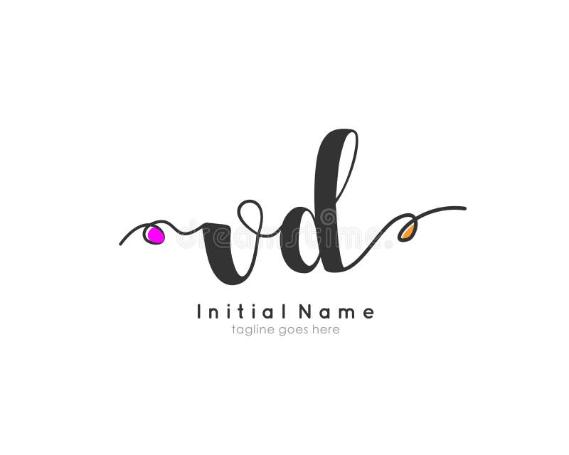 VD Signature Logo Template Vector Stock Vector - Illustration of font ...