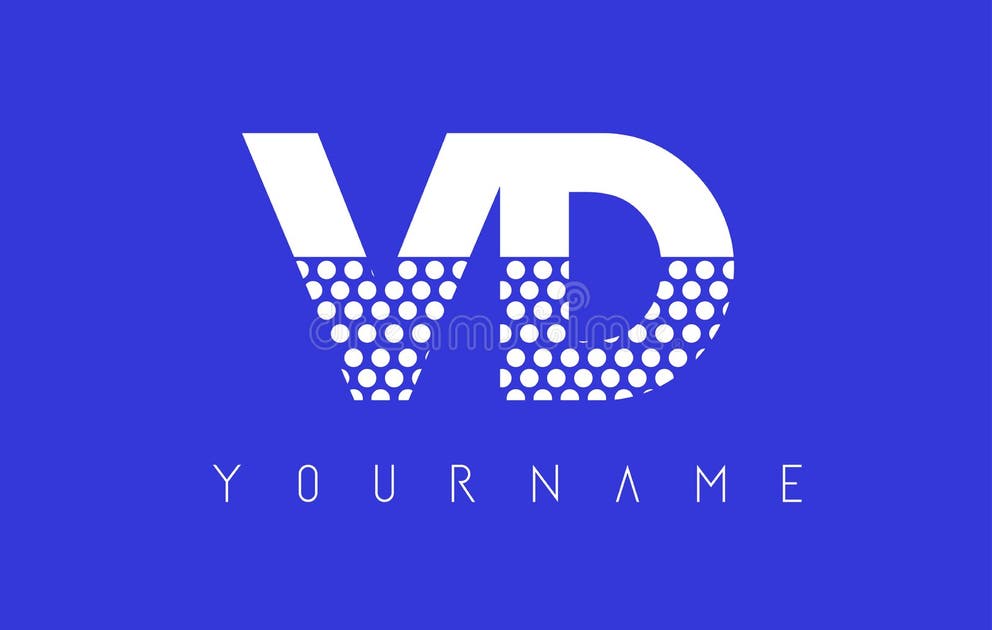 VD V D Dotted Letter Logo Design with Blue Background. Stock Vector ...