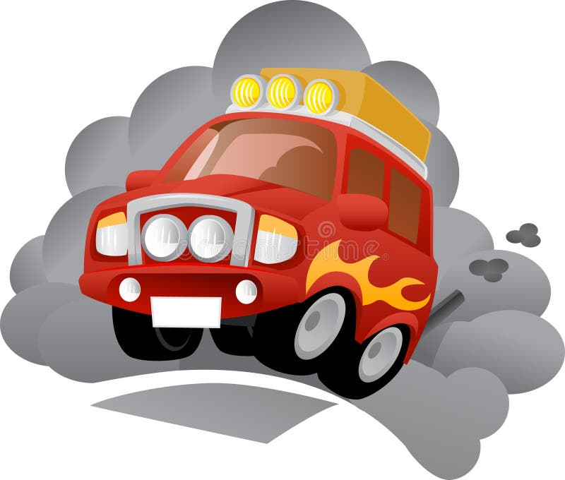 Poluição Atmosférica Do Carro Do Ambiente Poluir: Desenhos Animados ...