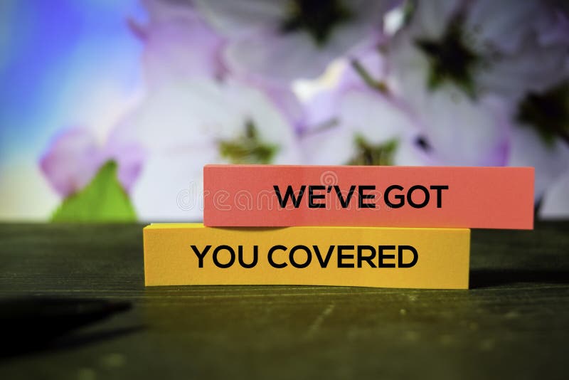 We`ve Got You Covered on the Sticky Notes with Bokeh Background Stock ...