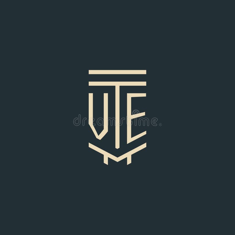 VE Initial Monogram with Simple Line Art Pillar Logo Designs Stock ...