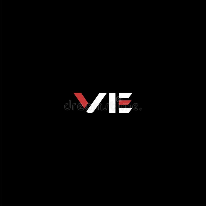 VE Logo Letter Icon Isolated on Black Background Stock Vector ...
