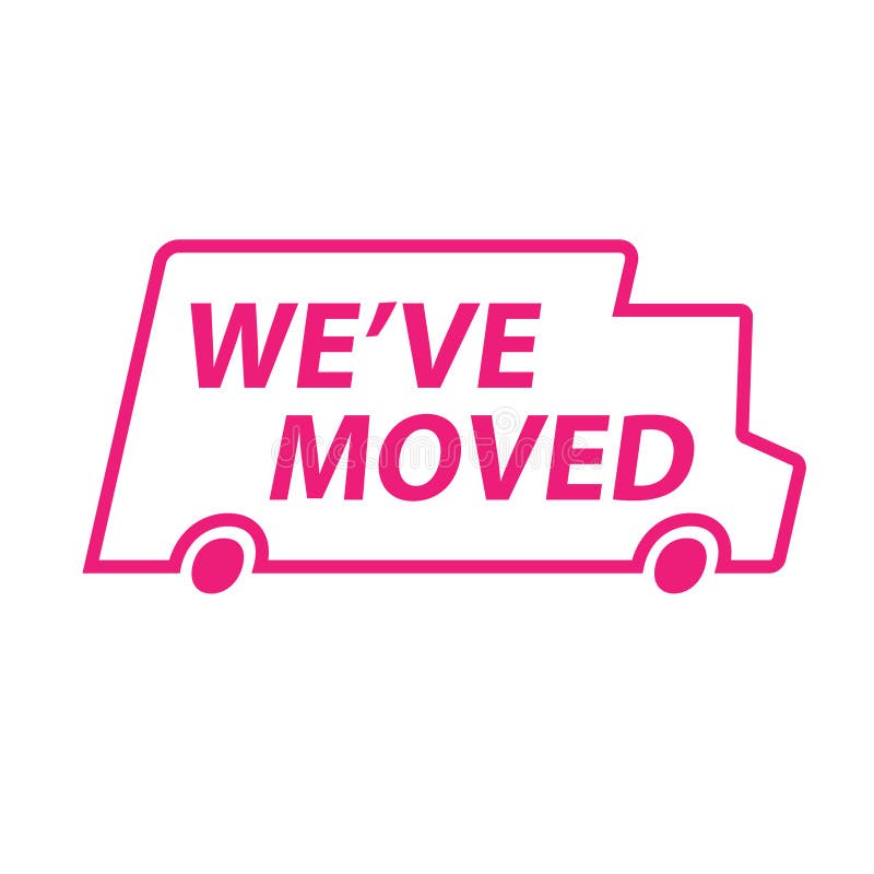 We`ve moved announcement stock vector. Illustration of clipart - 124194047